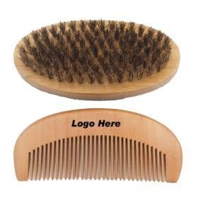 Custom Logo Beard Comb and Brush - Bulk Handmade - Awilke Branding